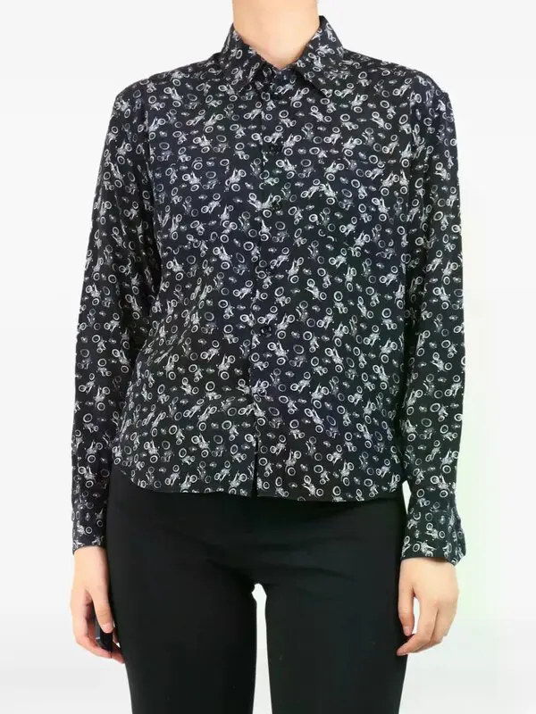 Saint Laurent Silk Motorcycle Print Shirt