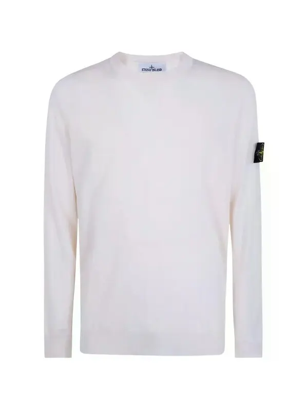 Stone Island Logo-patch Crew-neck Top - White