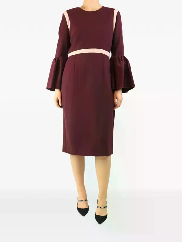 ROKSANDA Contrast-trim Bell-sleeve Midi Dress