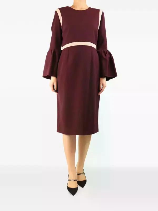 ROKSANDA Contrast-trim Bell-sleeve Midi Dress