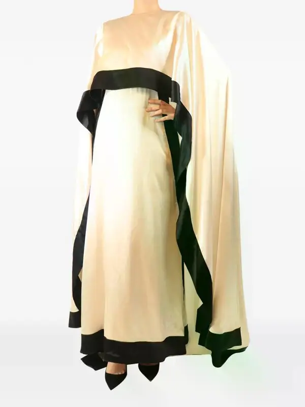 SEMSEM Satin Maxi Cape Dress