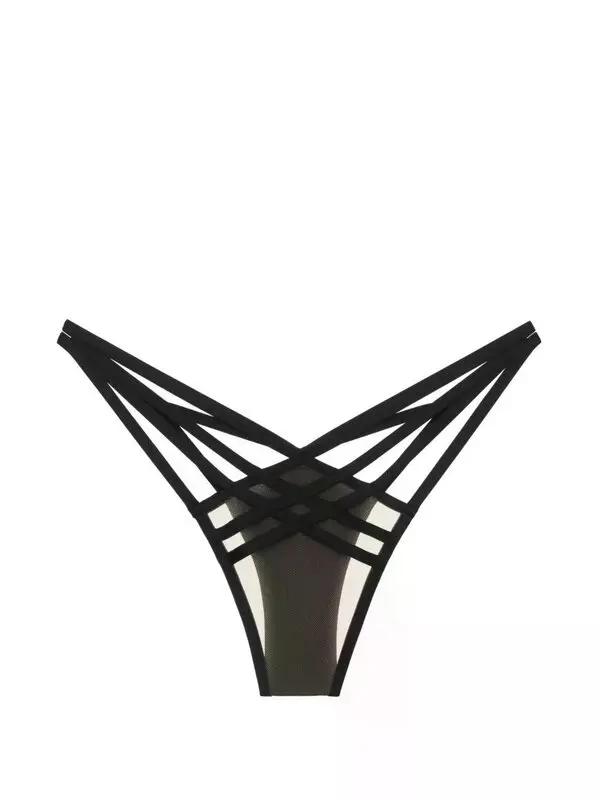GOD SAVE QUEENS Lanna Strappy Cut-out Briefs - Black