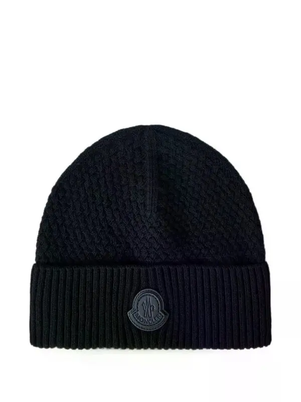 Moncler Ribbed-knit Logo Patch Beanie