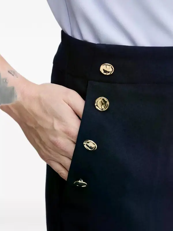 BENETTON Button-embellished Pleated Shorts