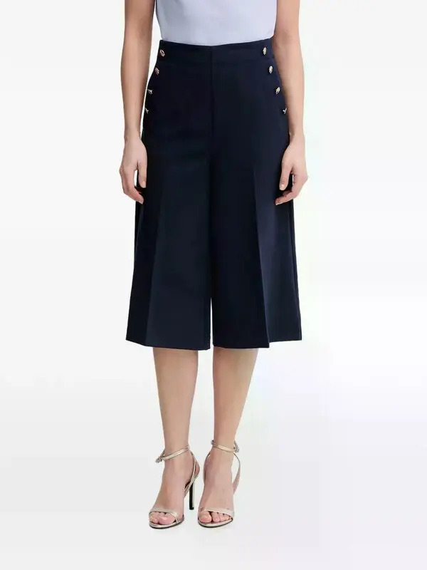 BENETTON Pleated Shorts With Decorative Buttons
