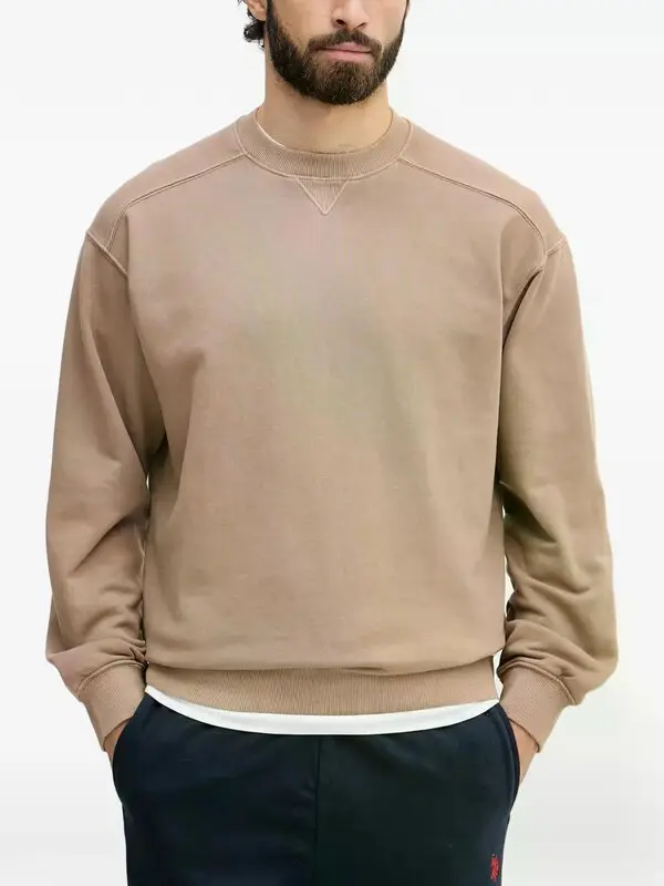 BENETTON Crew Neck Long Sleeve Sweatshirt - Neutrals