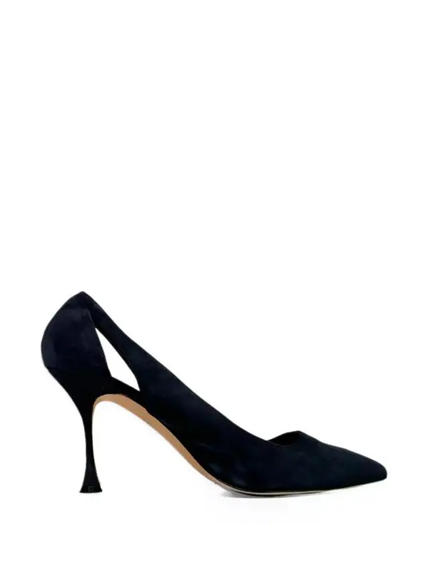 Manolo Blahnik Suede Cut-out Pumps - Blue