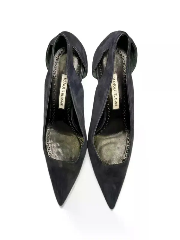 Manolo Blahnik Suede Cut-out Pumps