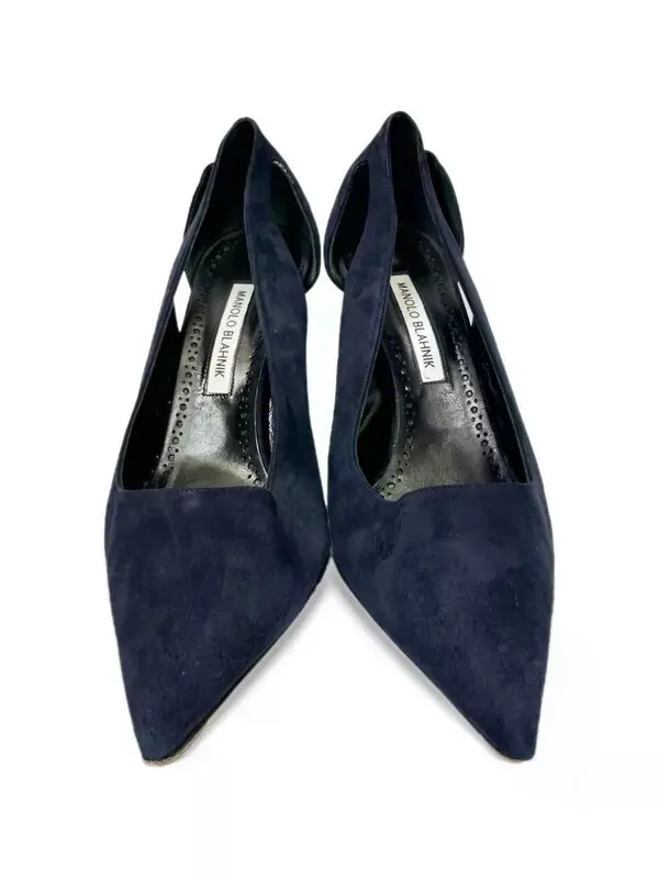 Manolo Blahnik Suede Cut-out Pumps