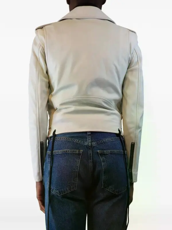 Saint Laurent Belted Leather Biker Jacket
