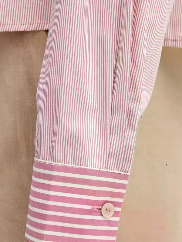 BENETTON Striped Pussy-bow Shirt