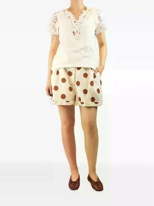 Halpern Pleated Polka Dot Shorts