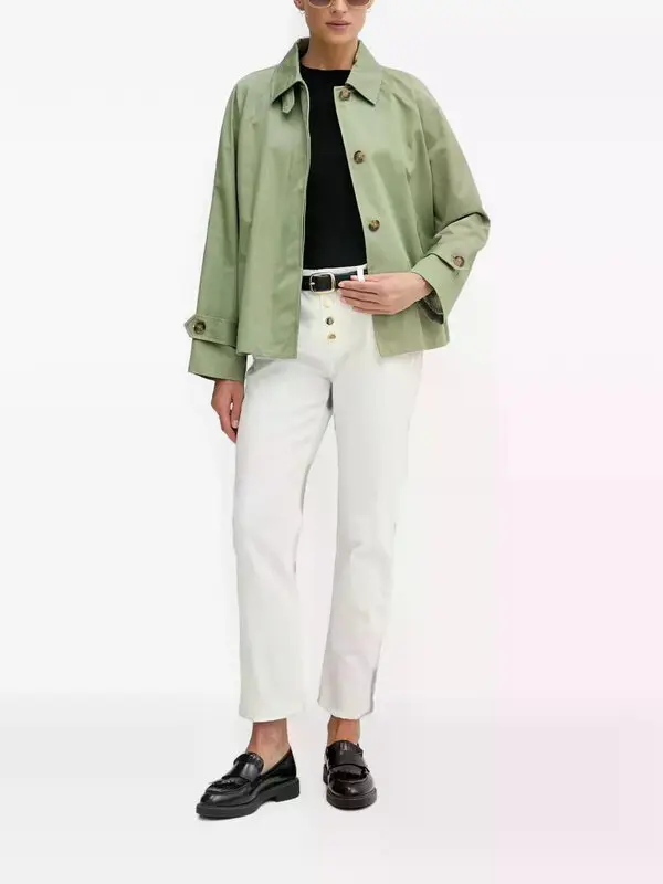 BENETTON Button-fastening Raglan-sleeve Coat - Green