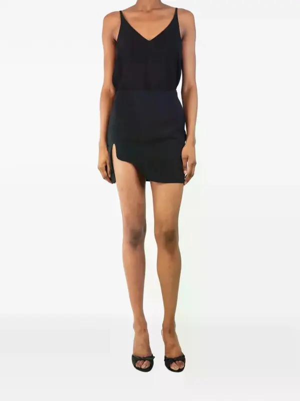 MOTHER OF ALL Asymmetric Slit Mini Skirt