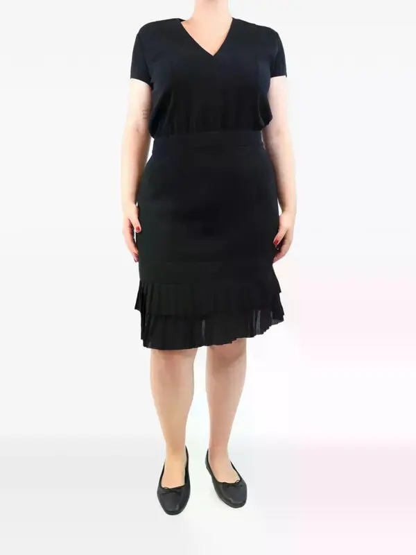 Etro Pleated-trim V-neck Midi Dress
