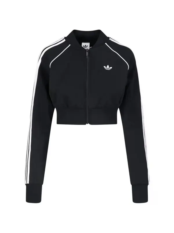 Adidas Stripe-detail Cropped Sweatshirt