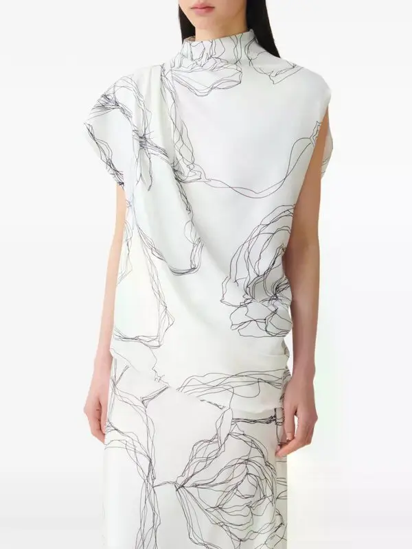 Fabiana Filippi Floral-print Draped Top