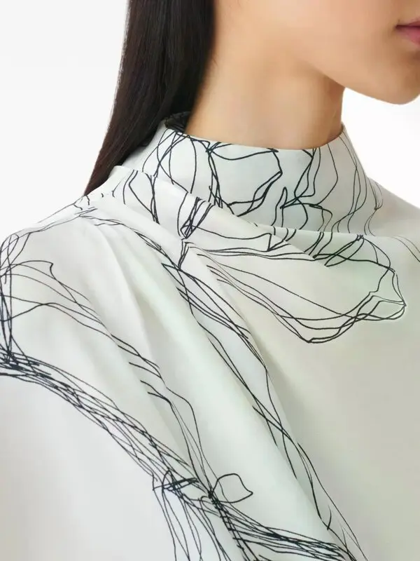 Fabiana Filippi Floral-print Draped Top