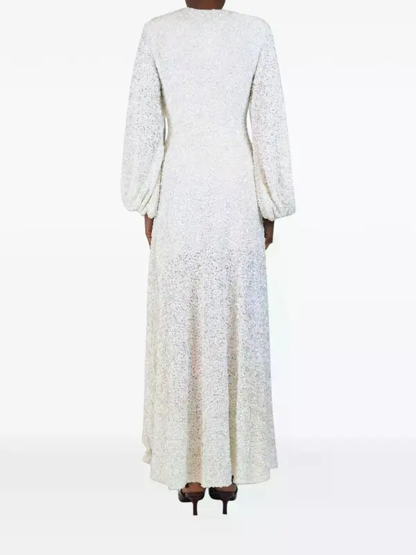 ROTATE BY BIRGER CHRISTENSEN Sequin-embellished V-neck Maxi Dress
