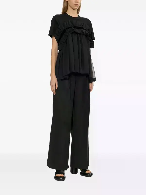 Noir Kei Ninomiya Ruffled Panel T-shirt