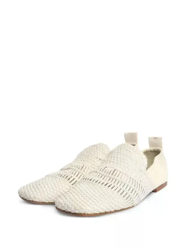 Celine Woven Leather Flat Shoes