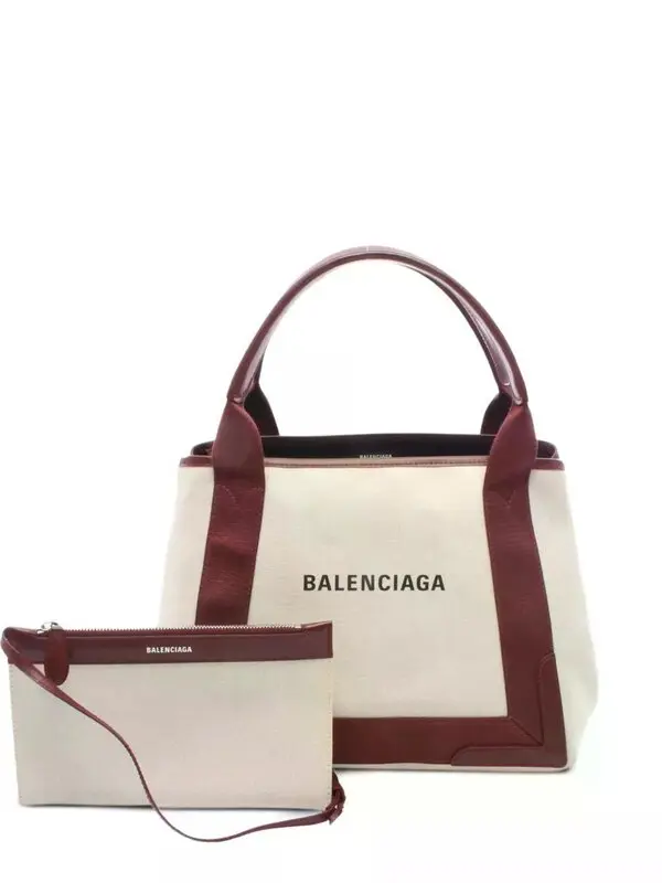 Balenciaga Navy Cabas Tote Bag - Neutrals