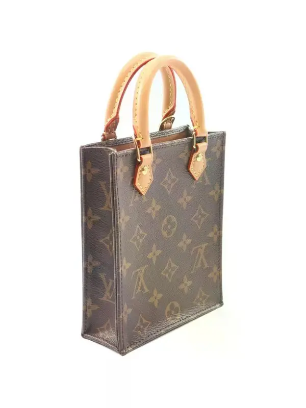 LOUIS VUITTON Petit Sac Plat Monogram Tote Bag - Brown