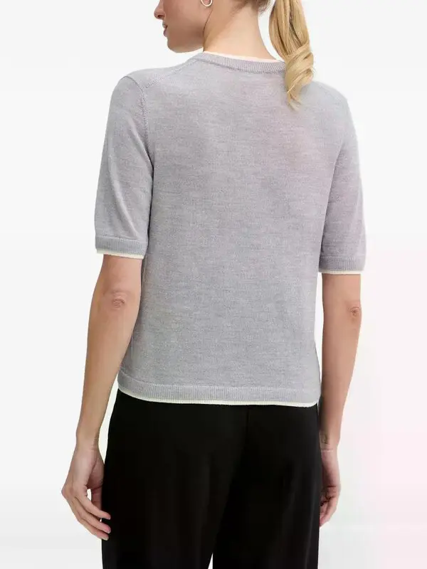 BENETTON Contrast-trim Short-sleeve Sweater