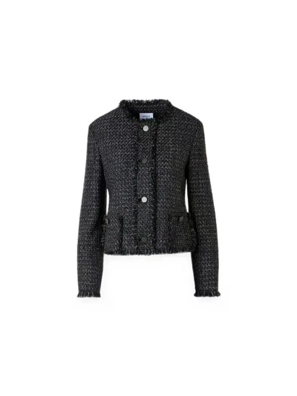 Akris Frayed Tweed Jacket