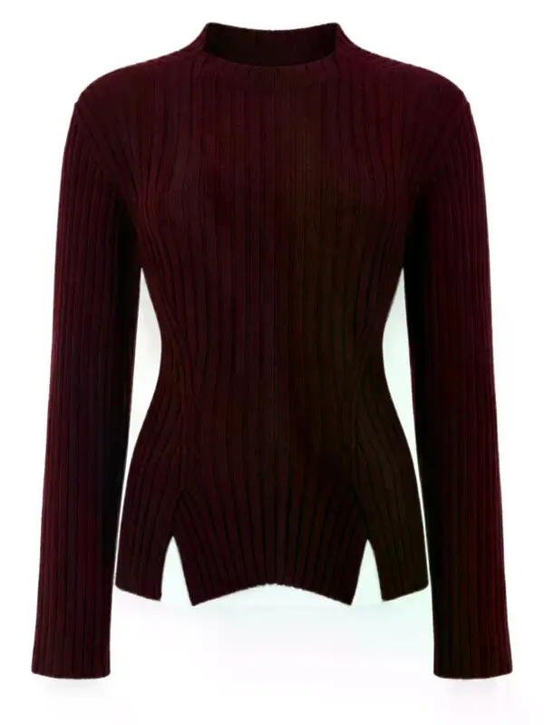 Victoria Beckham Ribbed-knit Side-slit Sweater