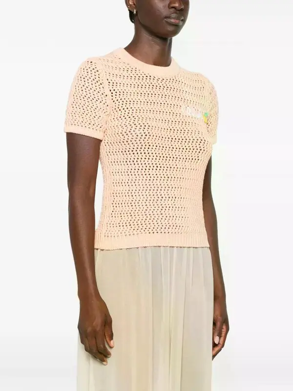 Chloé Crochet Knit Logo-embroidered Top