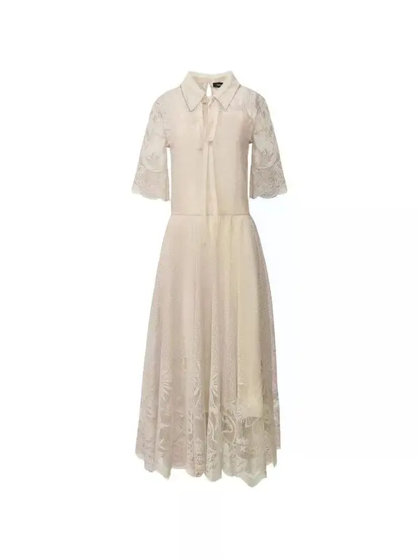 Fabiana Filippi Lace Overlay Midi Dress - Neutrals