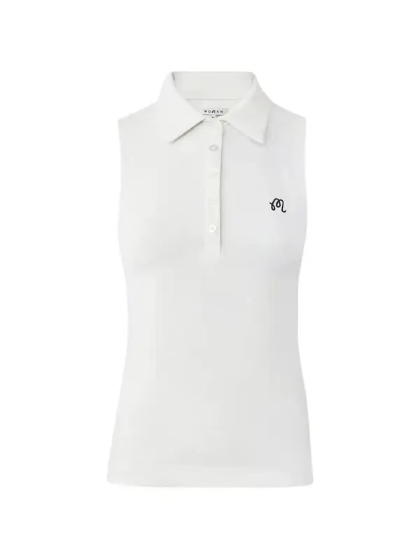 MALBON Claudia Sleeveless Polo Shirt - White