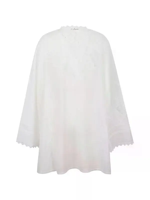 Ermanno Scervino Embroidered Lace-trim Shirt - White