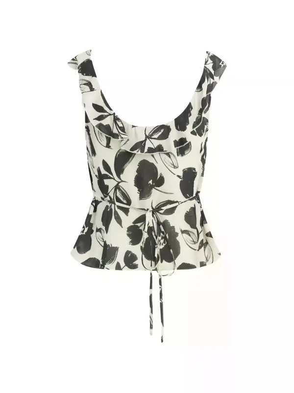 FAVORITE DAUGHTER Love Note Floral-print Ruffled Top