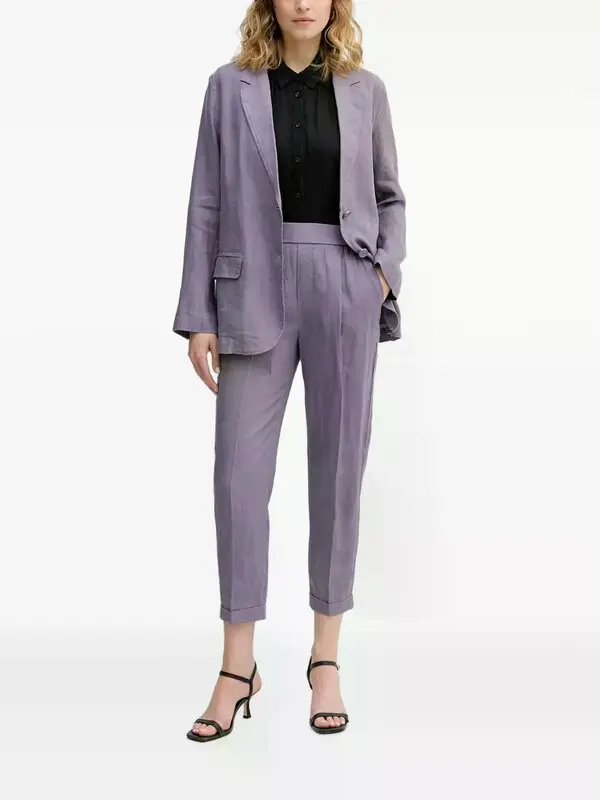 BENETTON Linen Notch-lapels Blazer - Purple