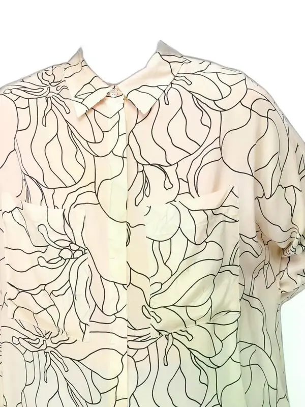 MEIMEIJ Floral-print Drop-shoulder Shirt