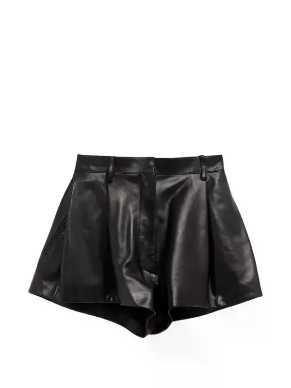 Balenciaga Pleated Leather Shorts
