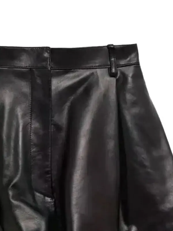 Balenciaga Pleated Leather Shorts