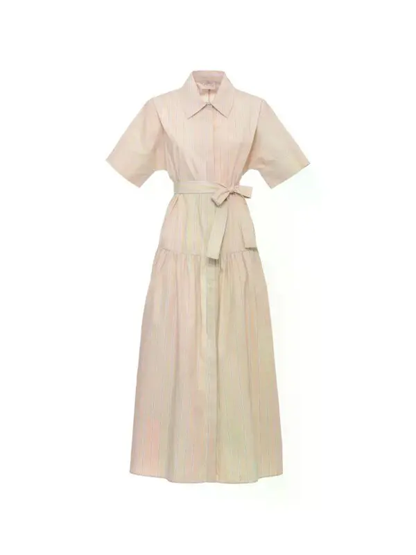 EMME Fauna Striped Belted Midi Dress