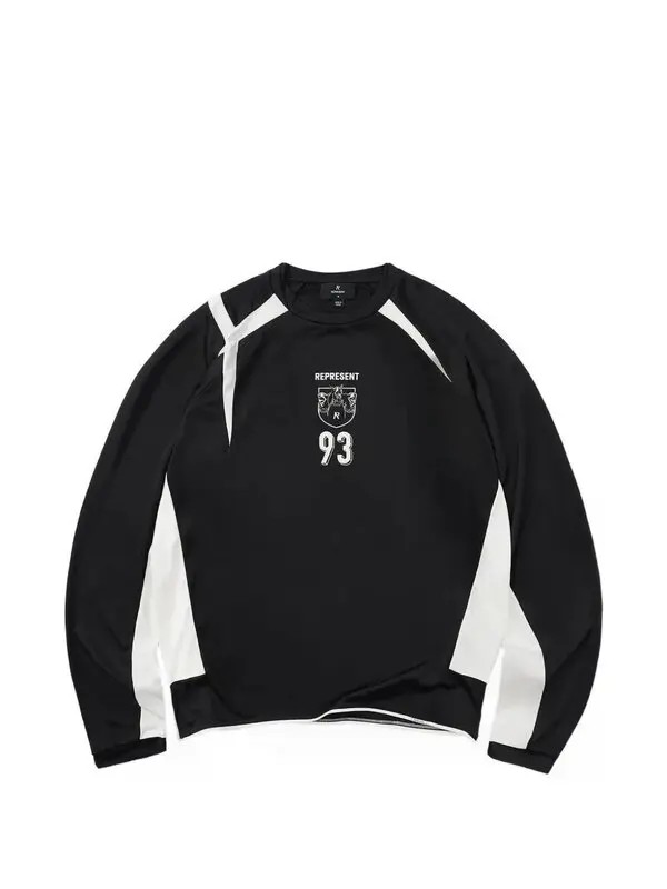REPRESENT Logo-print Panelled T-shirt