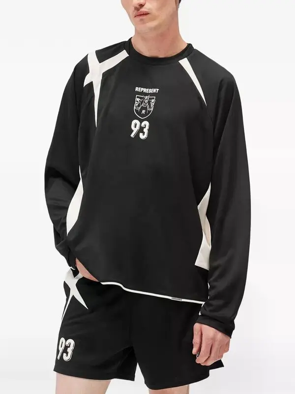 REPRESENT Logo-print Panelled T-shirt