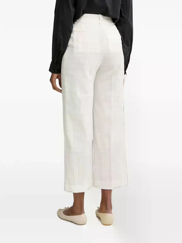 BENETTON Check-pattern Pleated Trousers