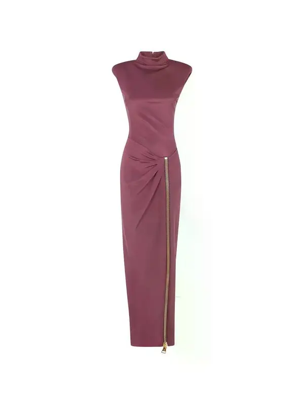 Balmain Ruched Zip-detail Dress