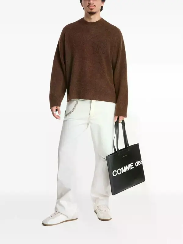 REPRESENT Logo-embroidered Crew-neck Sweater