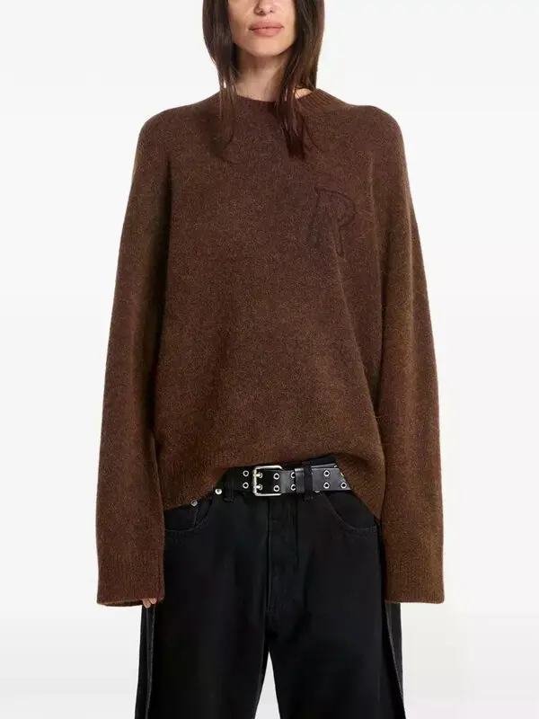 REPRESENT Logo-embroidered Crew-neck Sweater