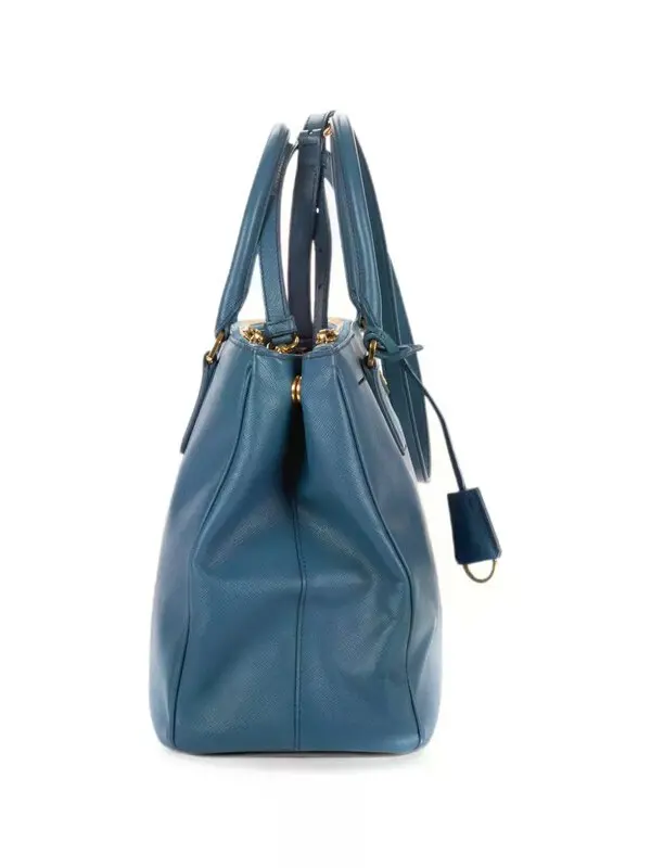 Prada Saffiano Leather Galleria Tote Bag - Blue