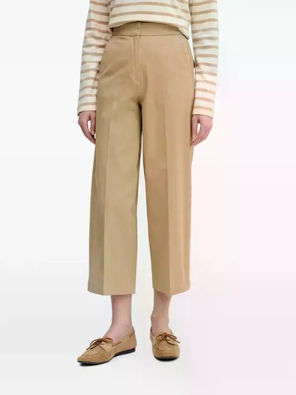 BENETTON Pressed-crease Wide-leg Trousers - Neutrals