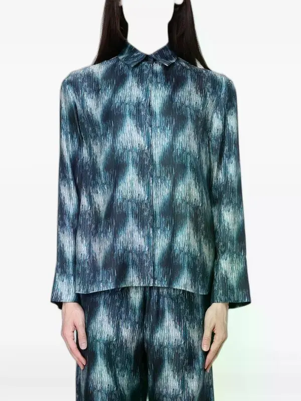 Max Mara Abstract-print Linen Shirt