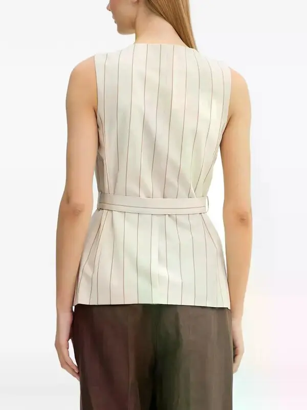 BENETTON Pinstripe-pattern Belted Top